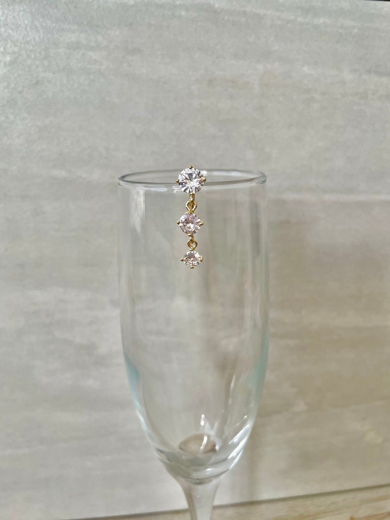 Gold Dangle Belly Button Ring, CZ Surgical Steel Navel Piercing - Etsy