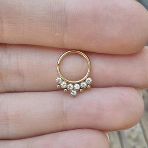 Gold Septum Ring, Septum Piercing, Septum Jewelry, Cute Unique Septum Ring, Nose Ring Hoop ...