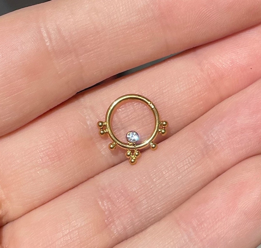 Cute Daith Earring, Gold Minimalist Daith Jewelry Clicker Dainty Daith ...