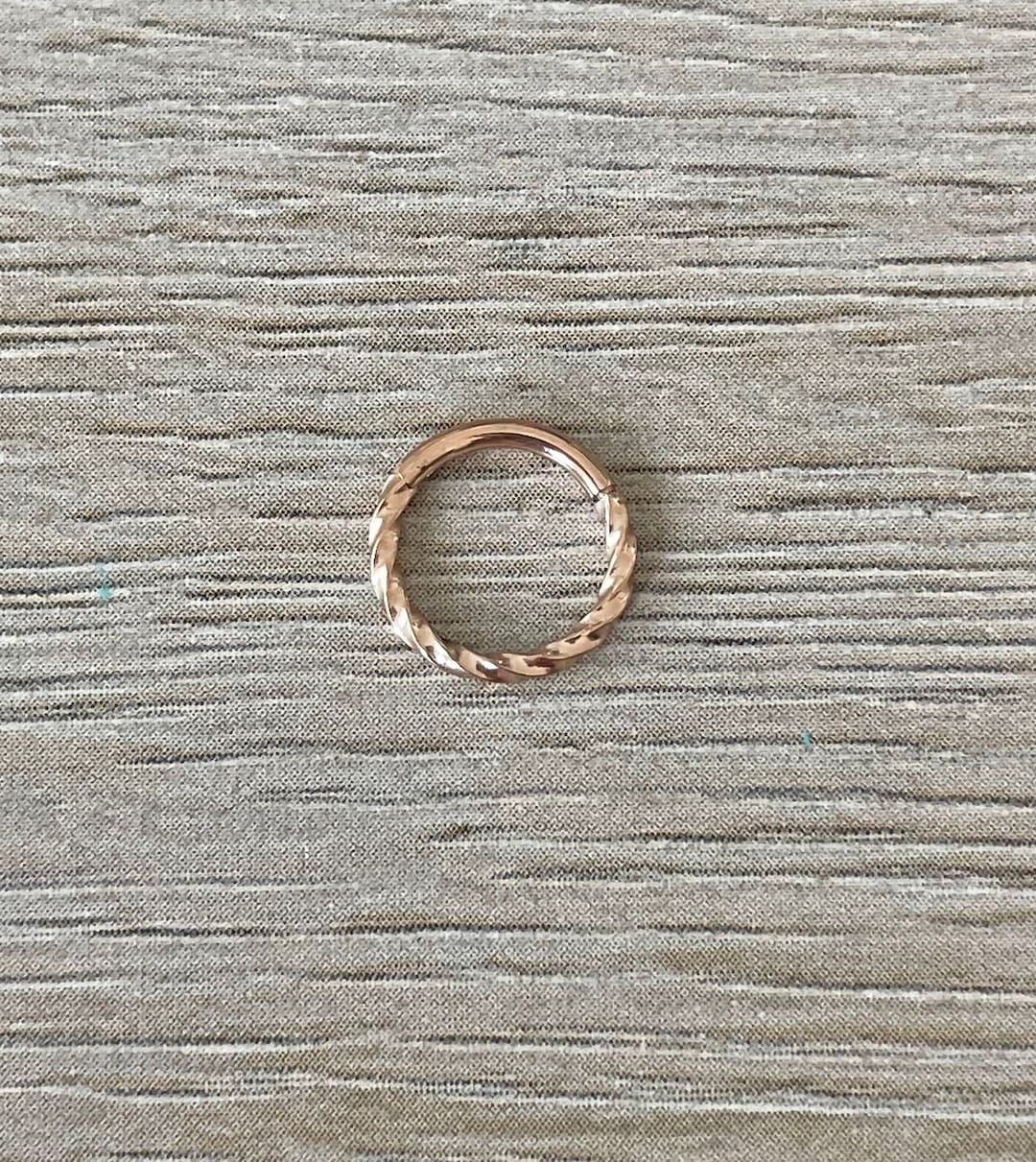 Rose Gold Septum Ring, Twisted Septum Jewelry, Septum Clicker, Septum Piercing Rose Gold, Cute ...