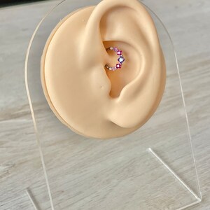 16G Daith Earring Titanium Clicker 8mm/10mm | CZ Crystal Daith Jewelry ...