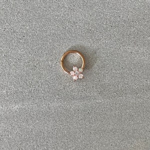 16G 8mm Flower Daith Ring Rose Gold Daith Jewelry Ring - Etsy