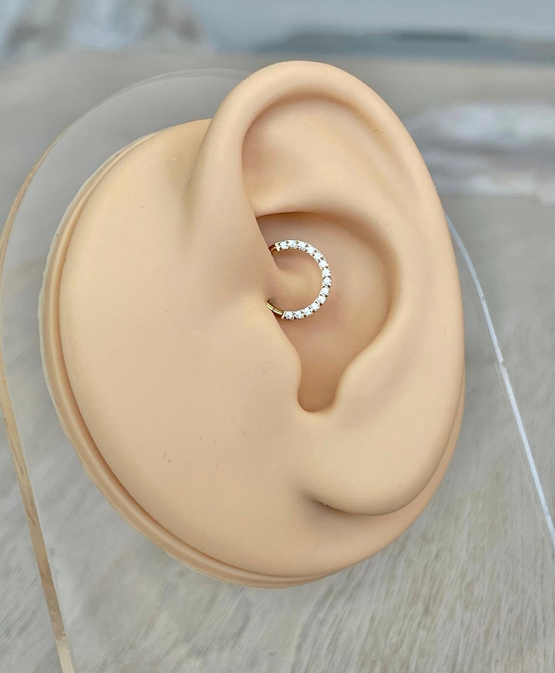Titanium Gold Daith Earring | 14G, 16G or 18G | 6mm, 8mm, or 10mm ...