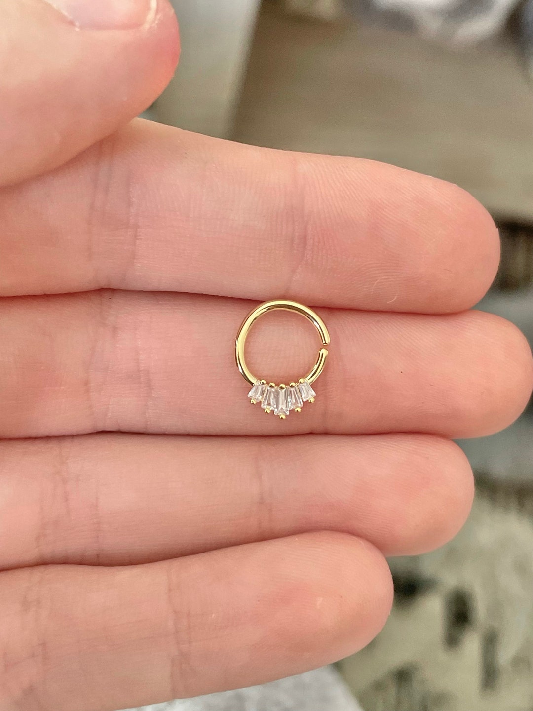 Gold Septum Ring, Bendable Septum Jewelry, Septum Piercing Jewelry, Nose Hoop Ring Gold, Unique ...