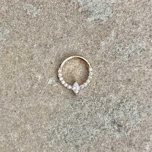 16G Solid Gold Daith Ring CZ Daith Jewelry 8mm or 10mm Dainty 14k Gold ...