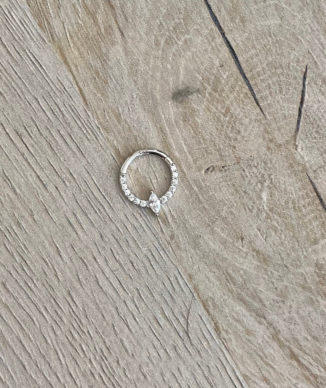 16G Solid Gold Daith Ring CZ Daith Jewelry 8mm or 10mm Dainty 14k Gold ...