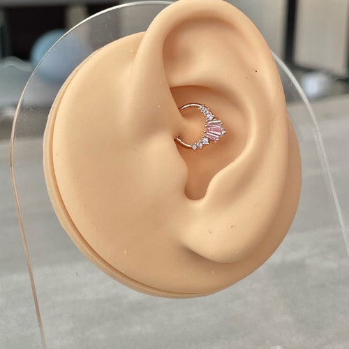 16G 8mm Flower Daith Ring Rose Gold Daith Jewelry Ring - Etsy