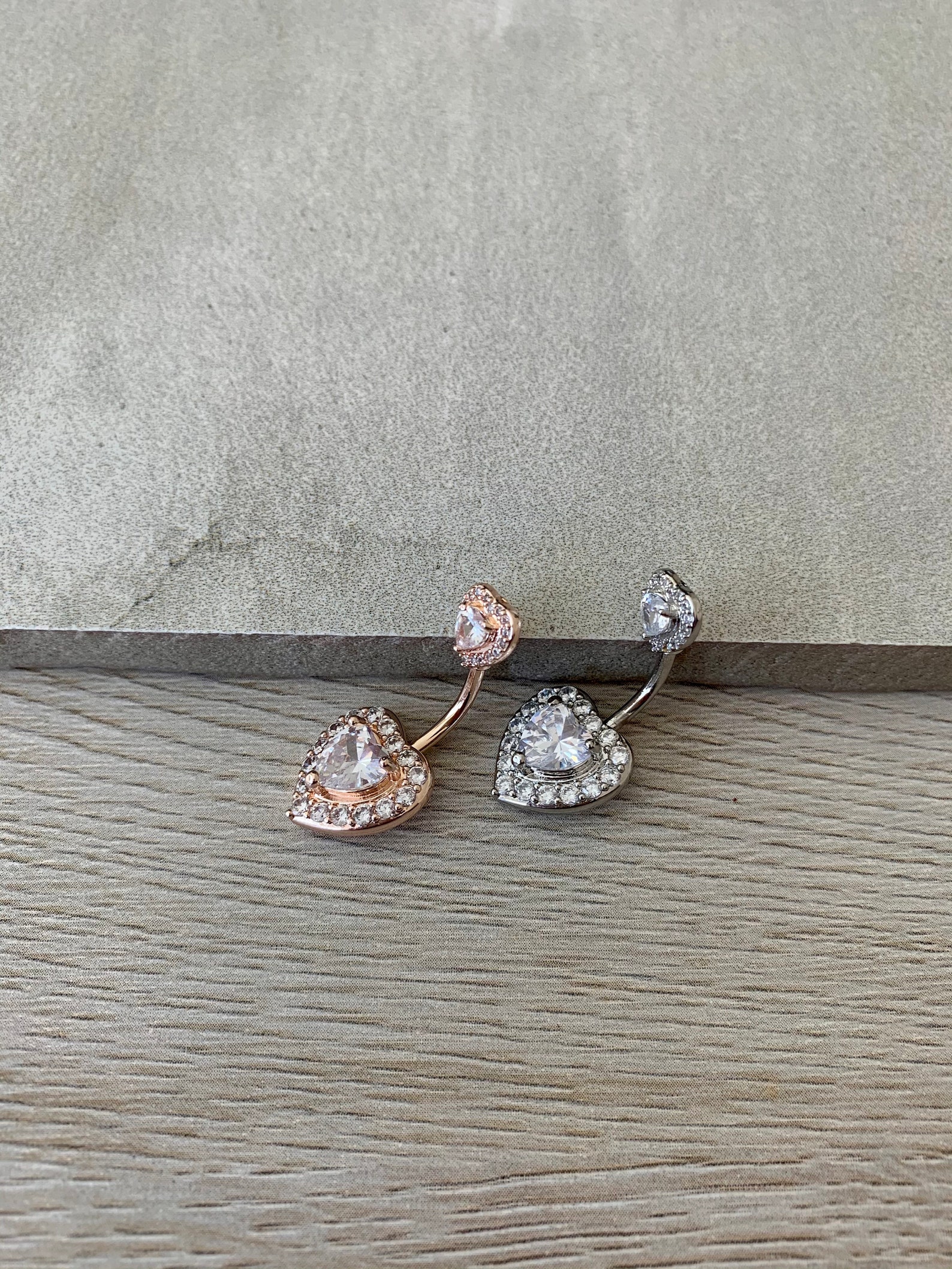 Silver Heart Minimalist Belly Button Ring Small Belly Rings - Etsy