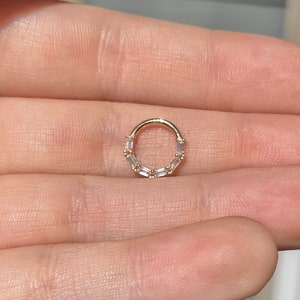 Solid Gold Daith Earring, Dainty 14k Real Gold Daith Jewelry, Yellow ...