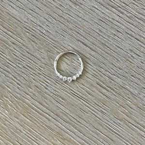 16G Solid White Gold Daith Ring CZ 8mm/10mm | Dainty 14k Gold Daith ...