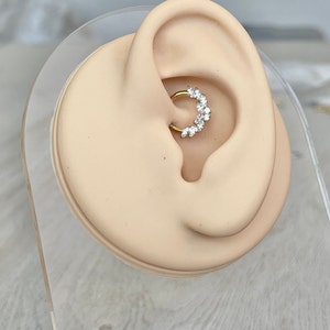 Gold Daith Earring, Cute Titanium Daith Jewelry Clicker, Butterfly CZ ...