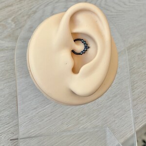 16G Daith Jewelry | 8mm - 10mm Daith Ring Black Daith Clicker ...
