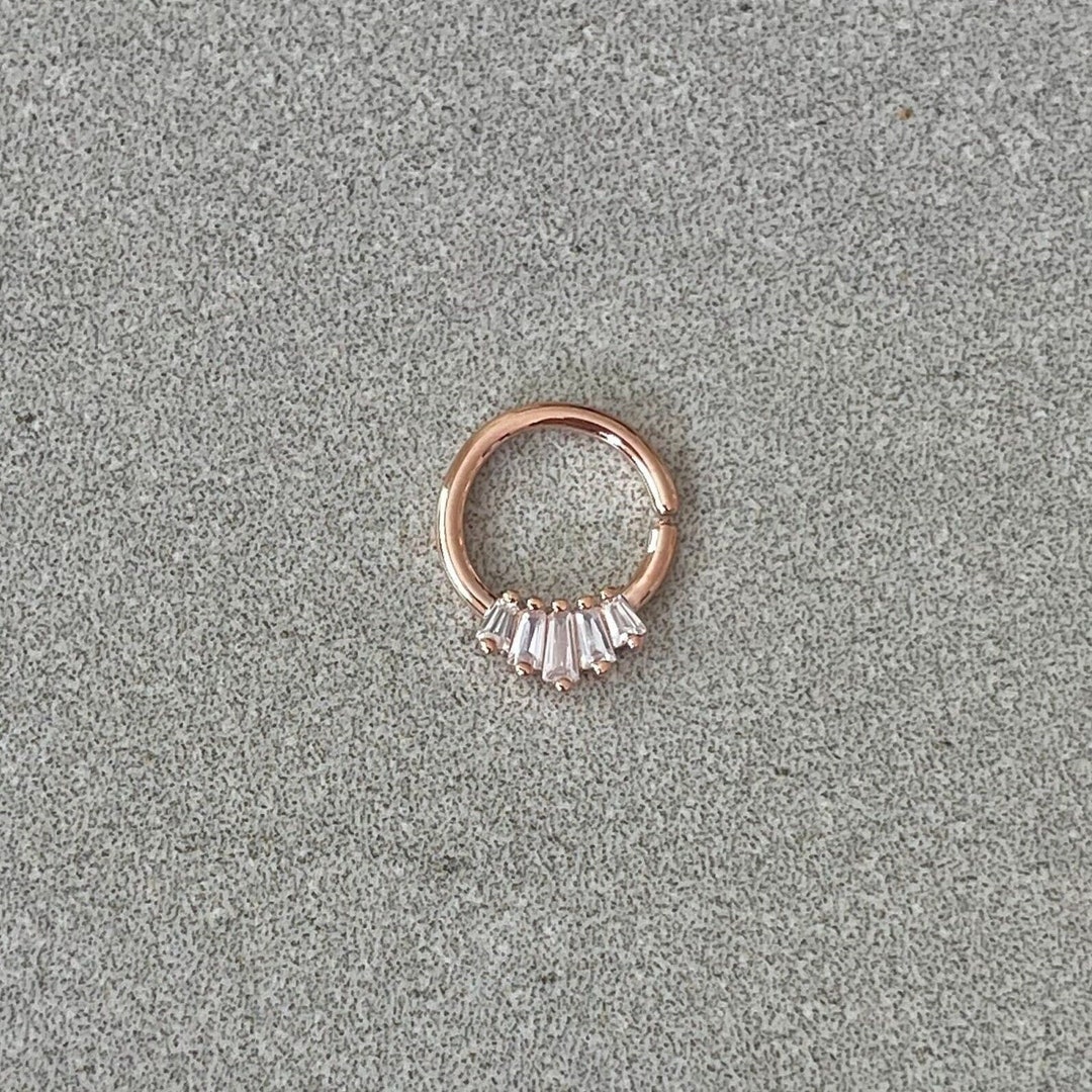 Rose Gold Septum Ring, Bendable Septum Ring Jewelry, Septum Piercing, Dainty Unique Cute Septum ...