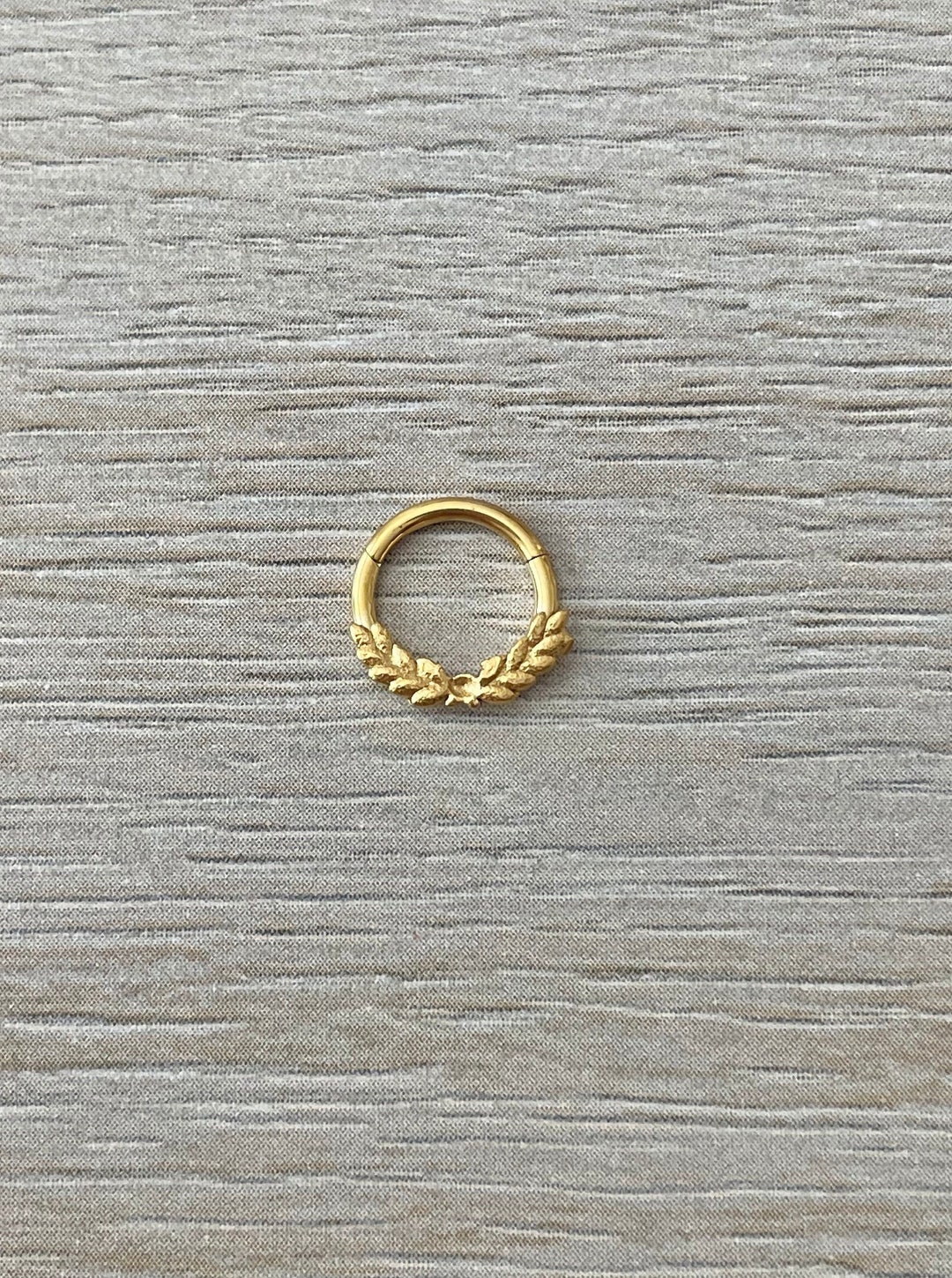 Gold Leaf Septum Ring, Nature Inspired Clicker Hoop, Elegant Surgical ...