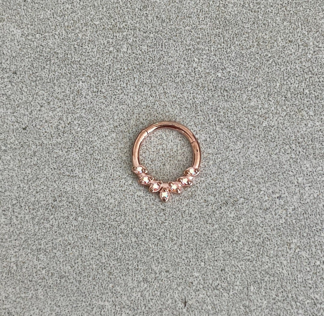 Rose Gold Septum Ring, Septum Jewelry, Septum Clicker Piercing, Cute ...