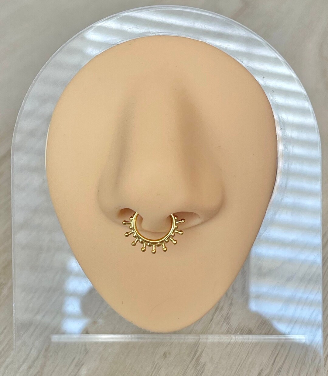 Gold Sun Ray Septum Ring, Boho Sunburst Clicker Hoop, Radiant Celestial ...