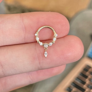 16G Gold Septum Rings Celestial | Septum Jewelry Gold | 8mm 10mm Solid Gold Septum Piercing ...