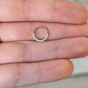 16G Solid Gold Daith Ring 6/7/8/9/10mm | Dainty 14k Gold Daith Jewelry ...