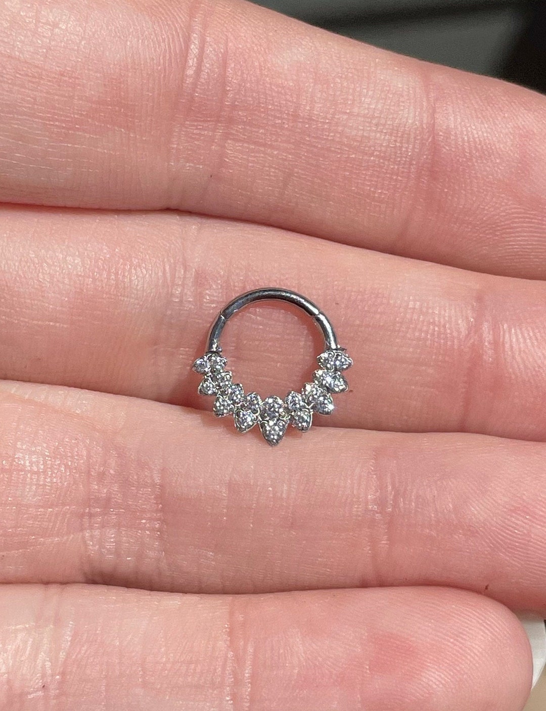 16G Daith Jewelry Silver | 8mm Daith Earring Dainty Surgical Steel ...