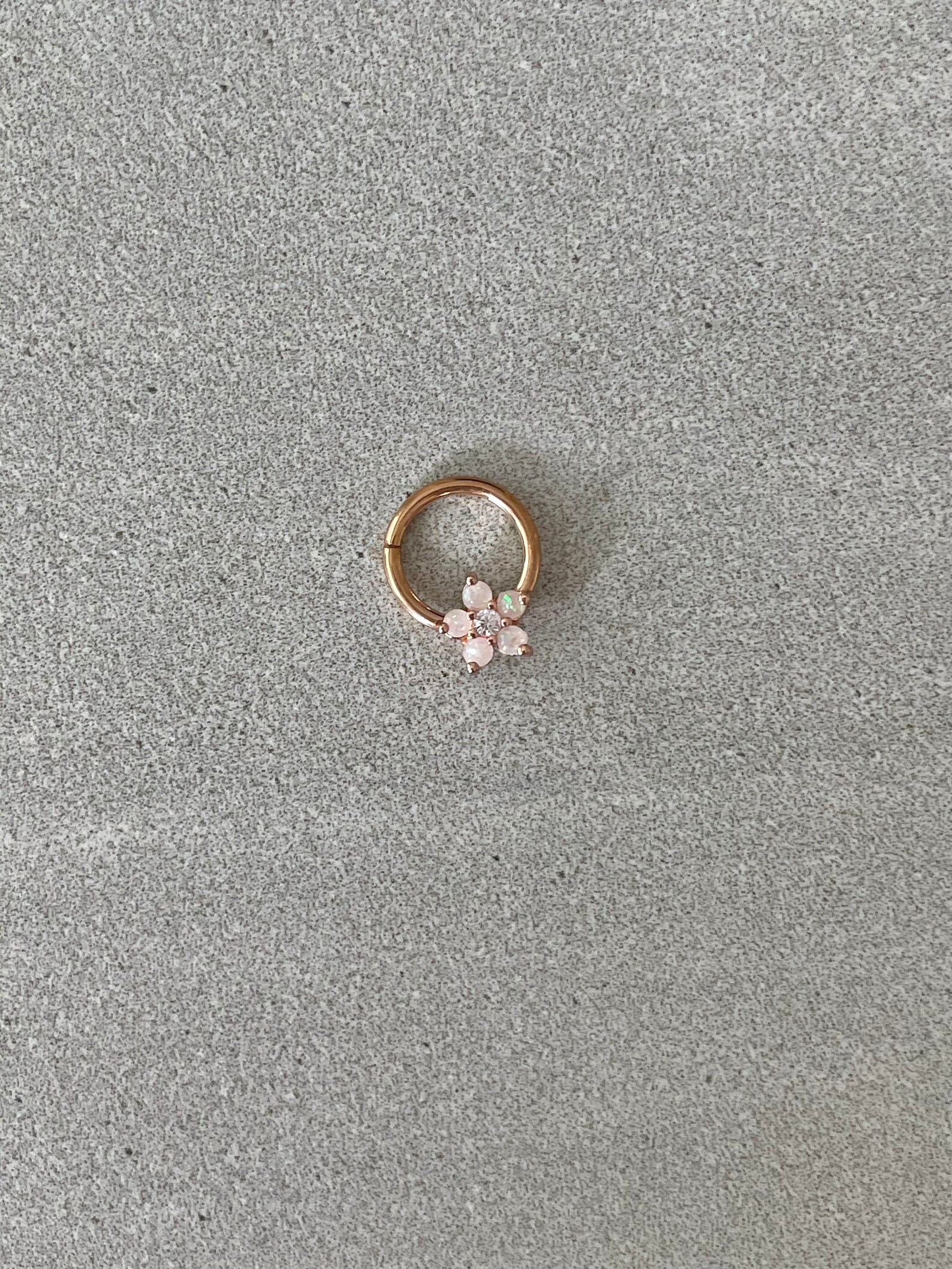 16G 8mm Flower Daith Ring Rose Gold Daith Jewelry Ring - Etsy