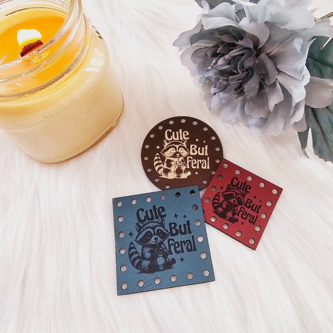 Cute but Feral Raccoon Patches ~ Crochet, Knit, Sew on Tags for ...