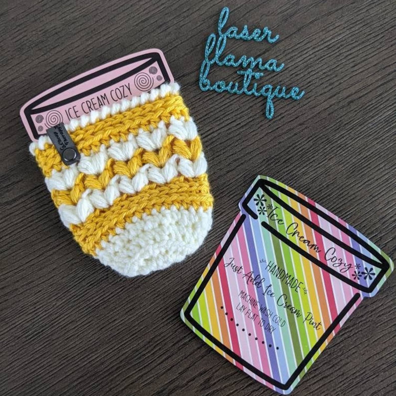 PRINTABLE Ice Cream Cozy Insert/2 Designs/color and Black and - Etsy