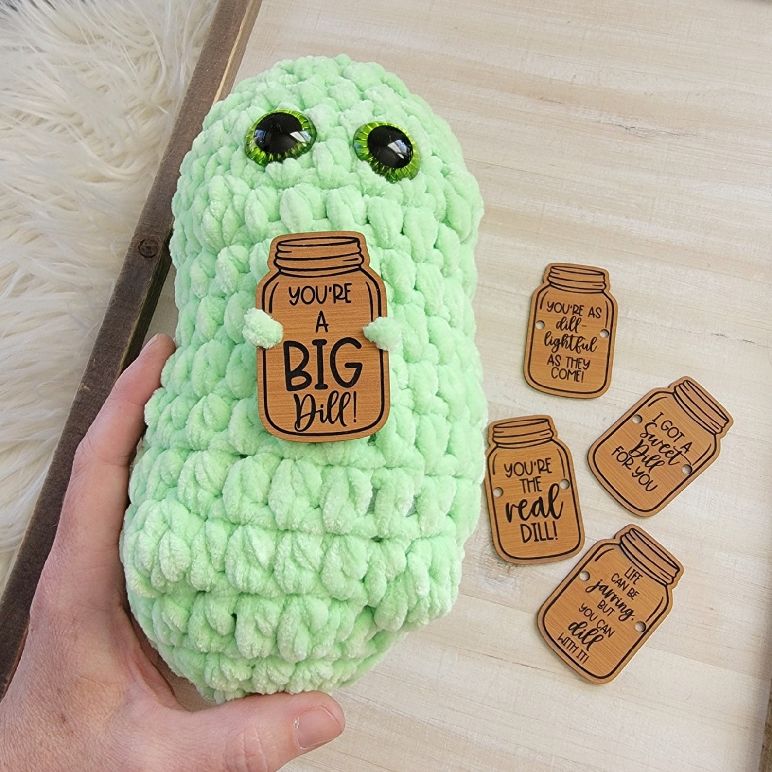 Chunky Pickle Tags ~ Crochet Amigurumi Emotional Support Patches ...