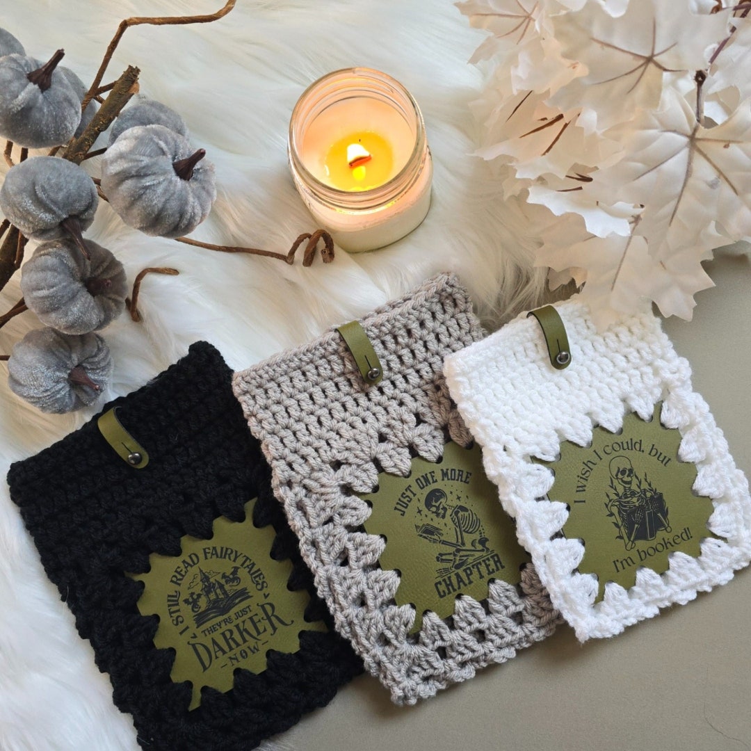 Skeleton Crew Granny Square E-reader Faux Leather Patches ~ Crochet ...