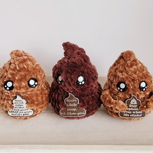 Humorous Positive Poo Emoji Crochet Pattern With Printable Gift Cards ...