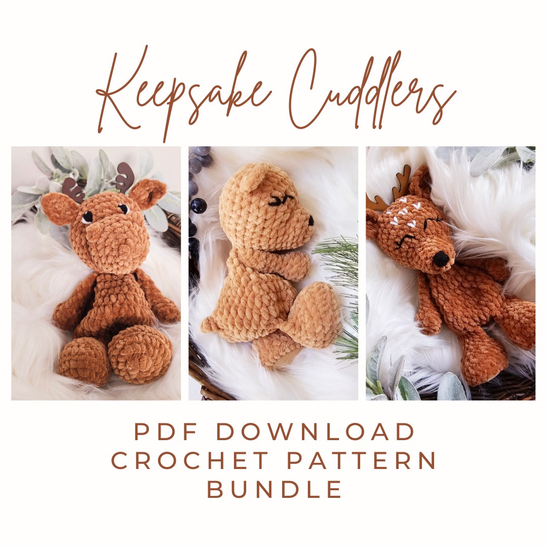 Woodland Lovey Crochet Pattern Bundle: Bear, Deer, Moose (PDF Pattern) - Etsy