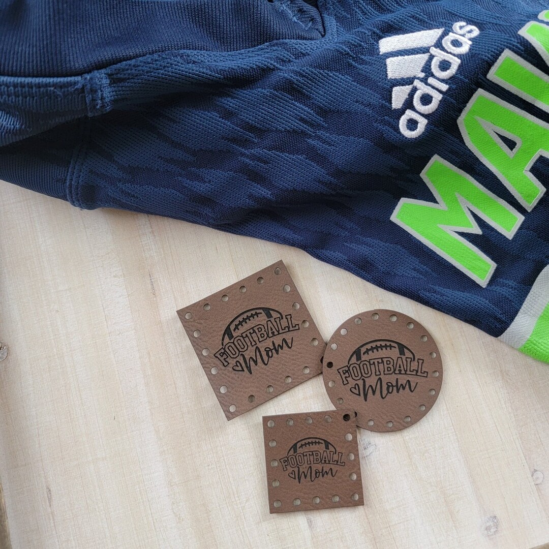 Faux Leather Football Mom With Heart Patches - Add Team Spirit to Your ...