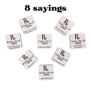 Silly Pill Patches ~ 8 Pack ~ Chill Pill Tags ~ Ready to Ship ...
