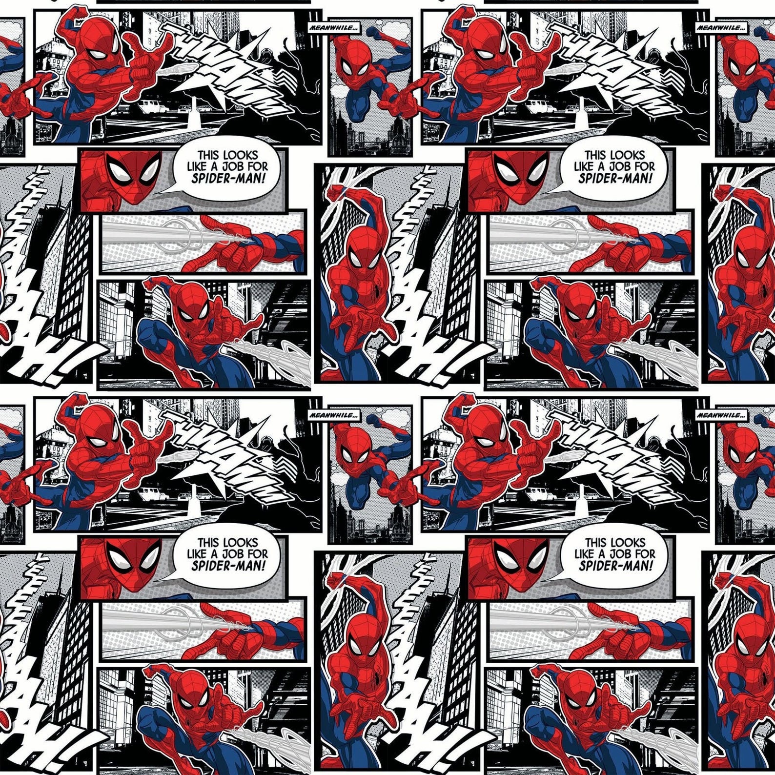 Spiderman Fabric Superhero Fabric Marvel Comics Comic - Etsy