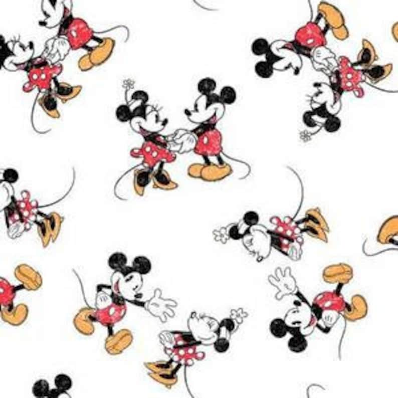 Mickey Minnie Mouse Fabric Disney Fabric Springs Creative - Etsy
