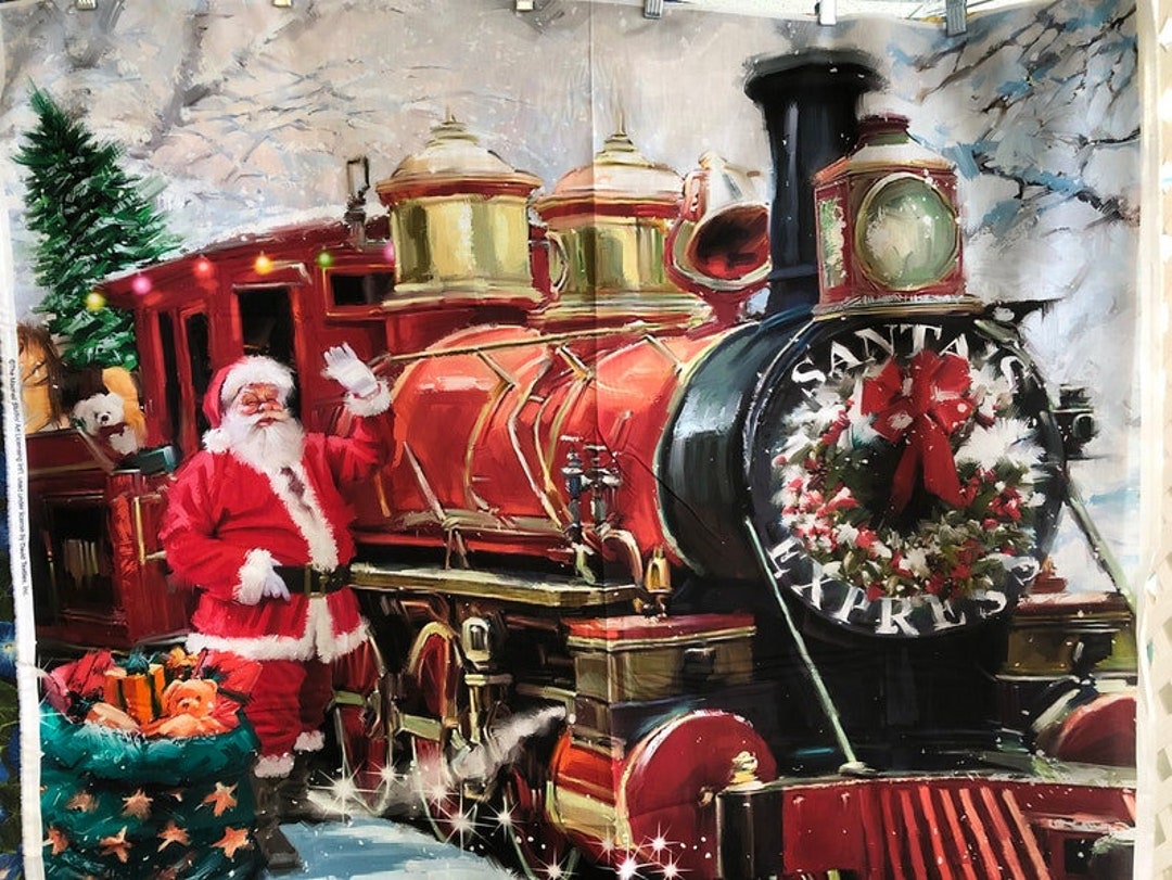 Christmas Fabric, Santa Express by David Textiles, Christmas Trains ...