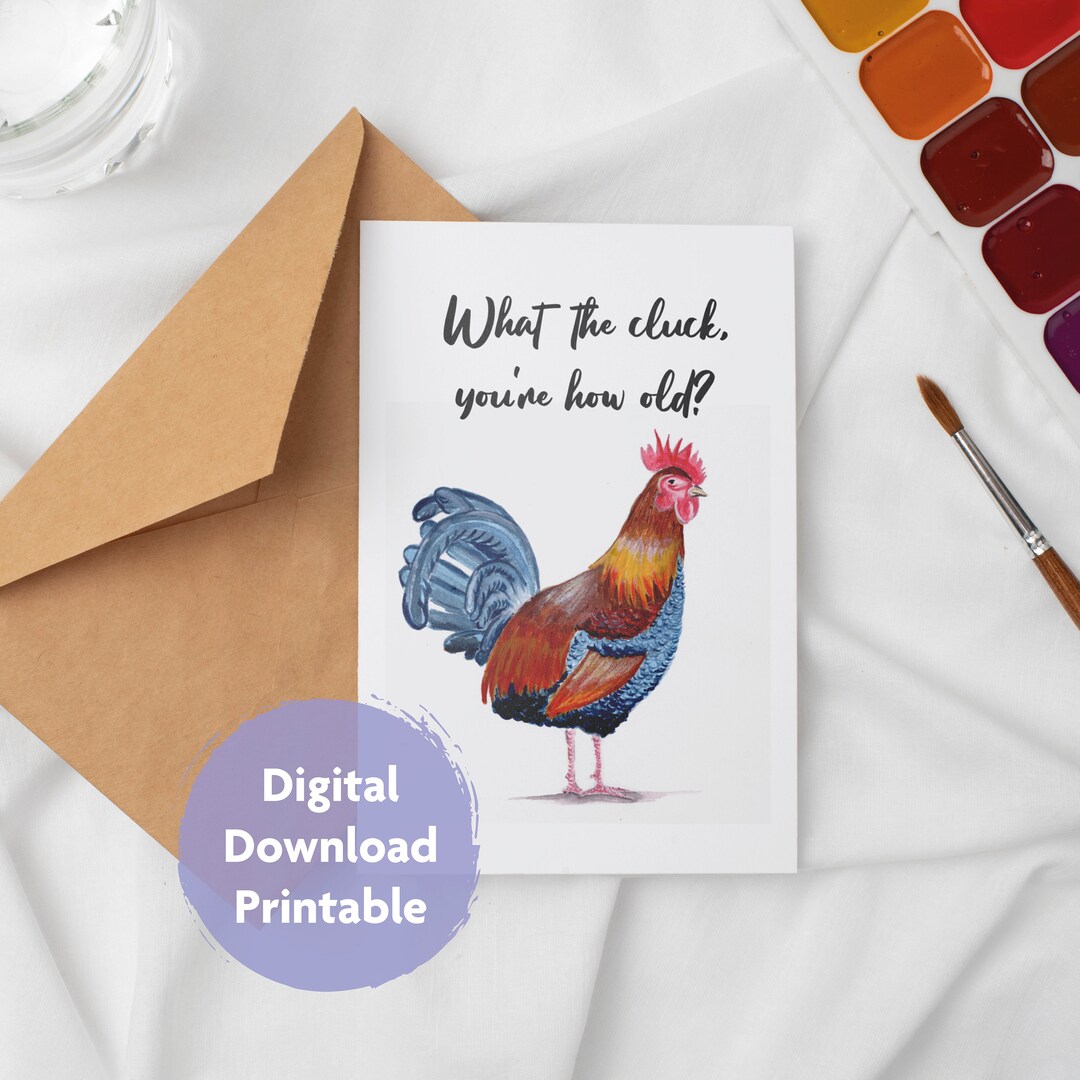 Digital Download Print at Home What the Cluck You're - Etsy