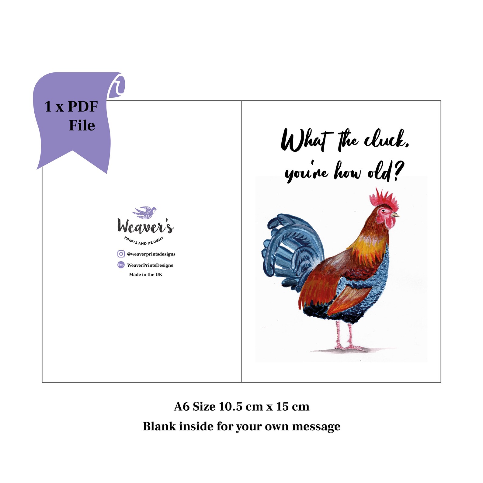 Digital Download Print at Home What the Cluck You're - Etsy