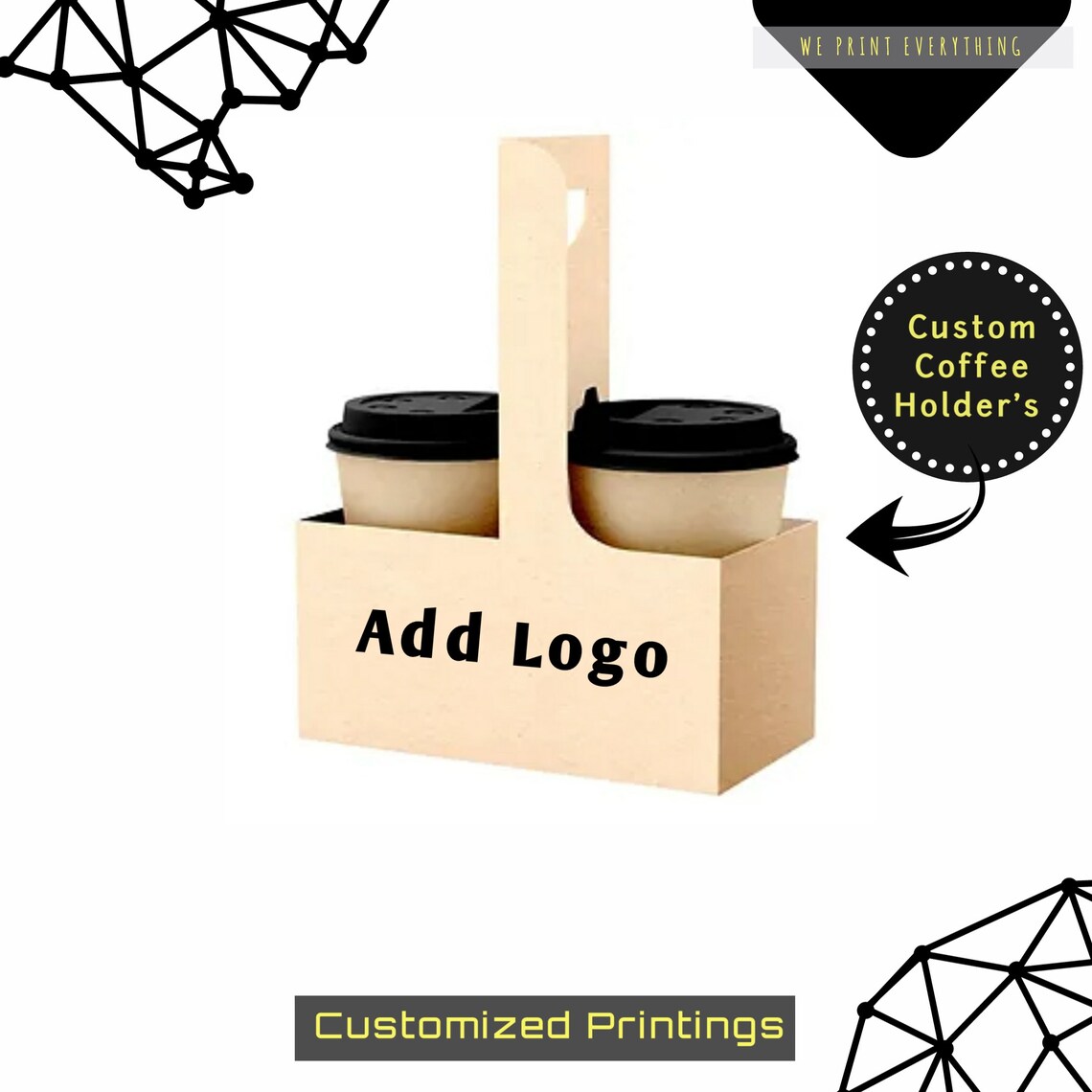 High-quality Cardboard Cup Carrier Tray Customized Printings for Drink ...