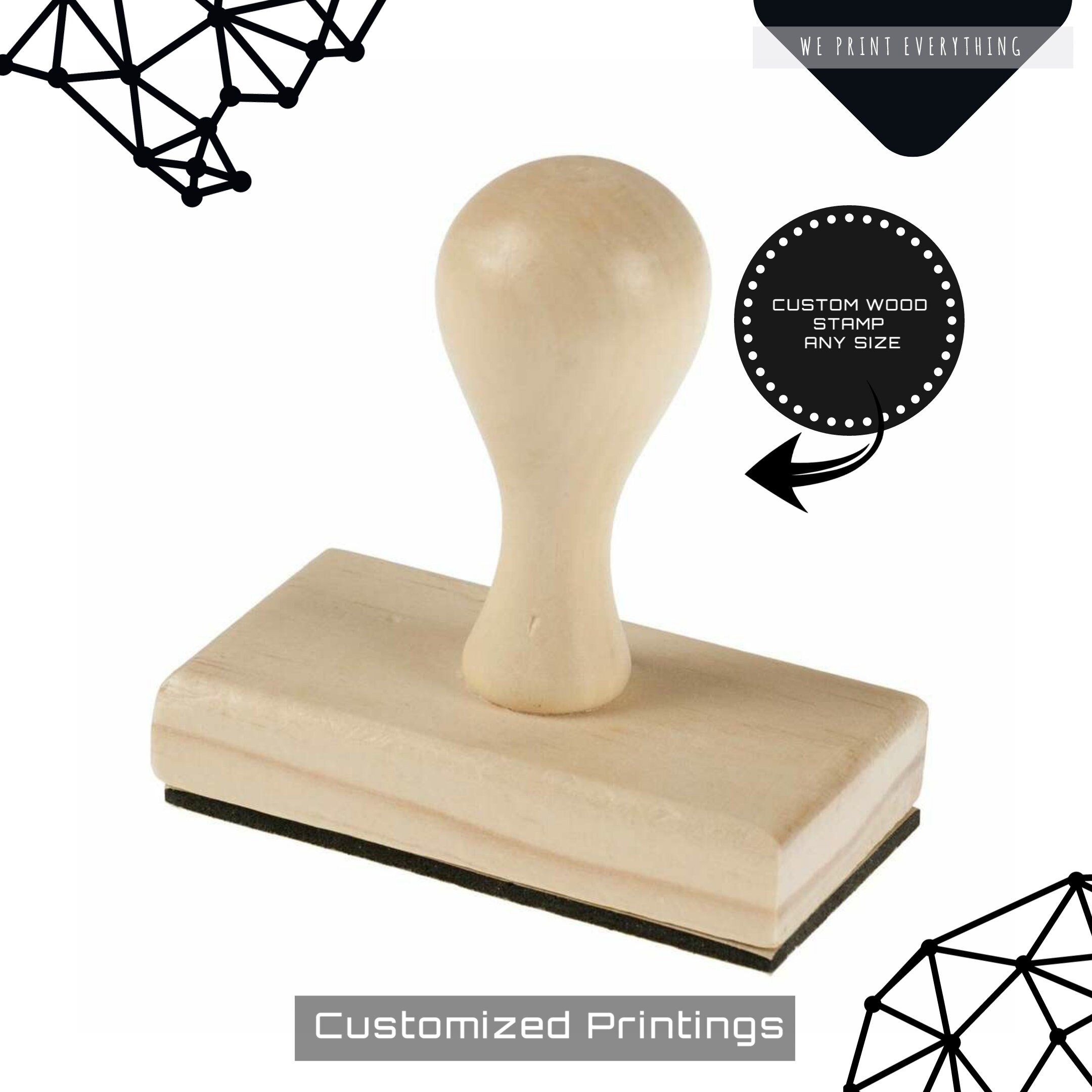 Custom Sizes Label Stamp With Eco Rubber Craft Stamp: - Etsy