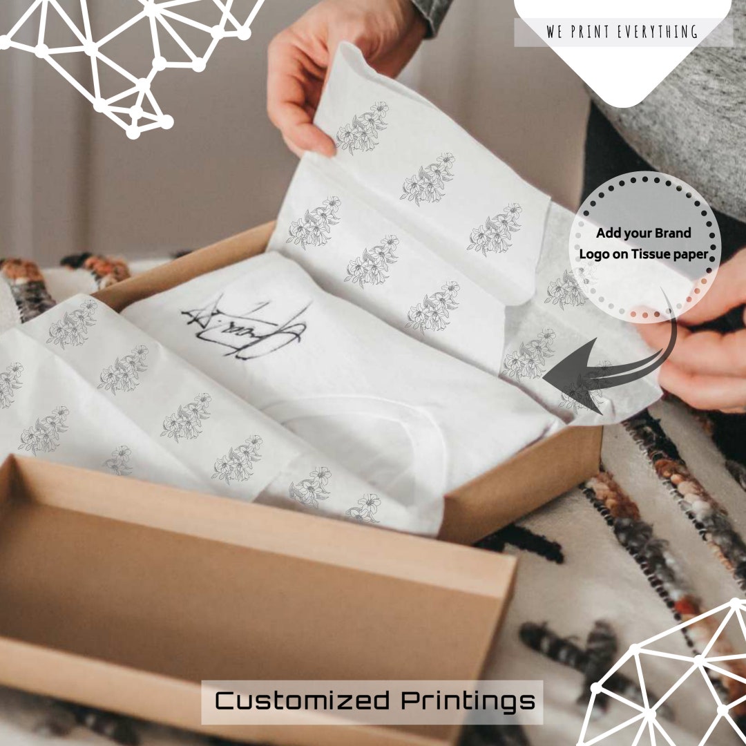Customized Logo Printing on Packaging Wrapping Paper Tissue - Etsy