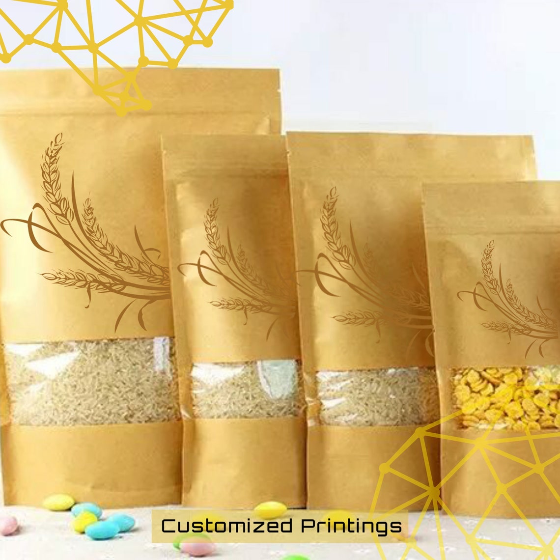 Custom Multicolor Logo Printed Stand-up Coffee Pouches With Reclosable ...
