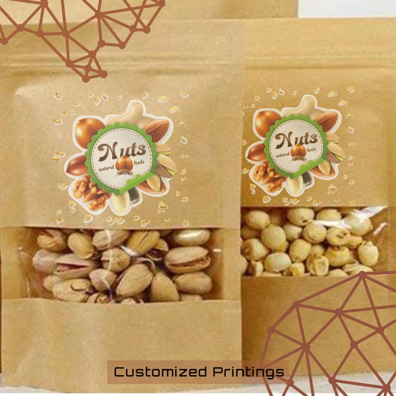 Custom Multicolor Logo Printed Stand-up Coffee Pouches With Reclosable Gusseted Window Branding ...