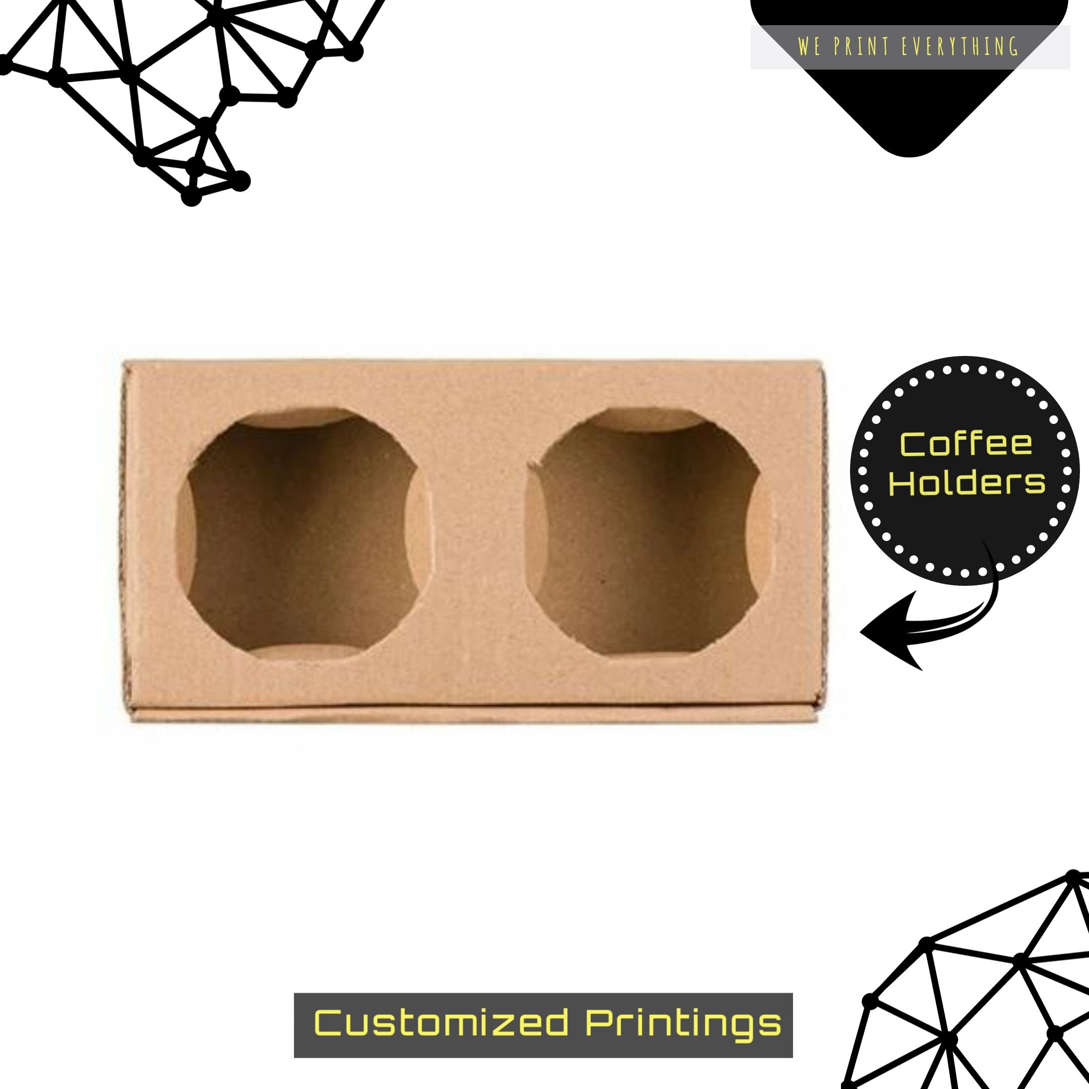 Take Away Cardboard Quality Kraft Paper Coffee Cup Holder Tray - Etsy ...