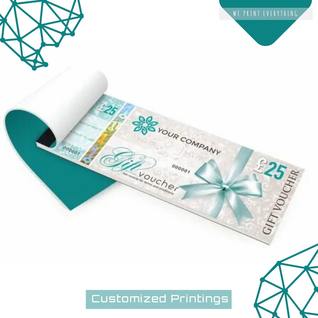 Custom Multi-color Printed Restaurant Vouchers Branding - Etsy
