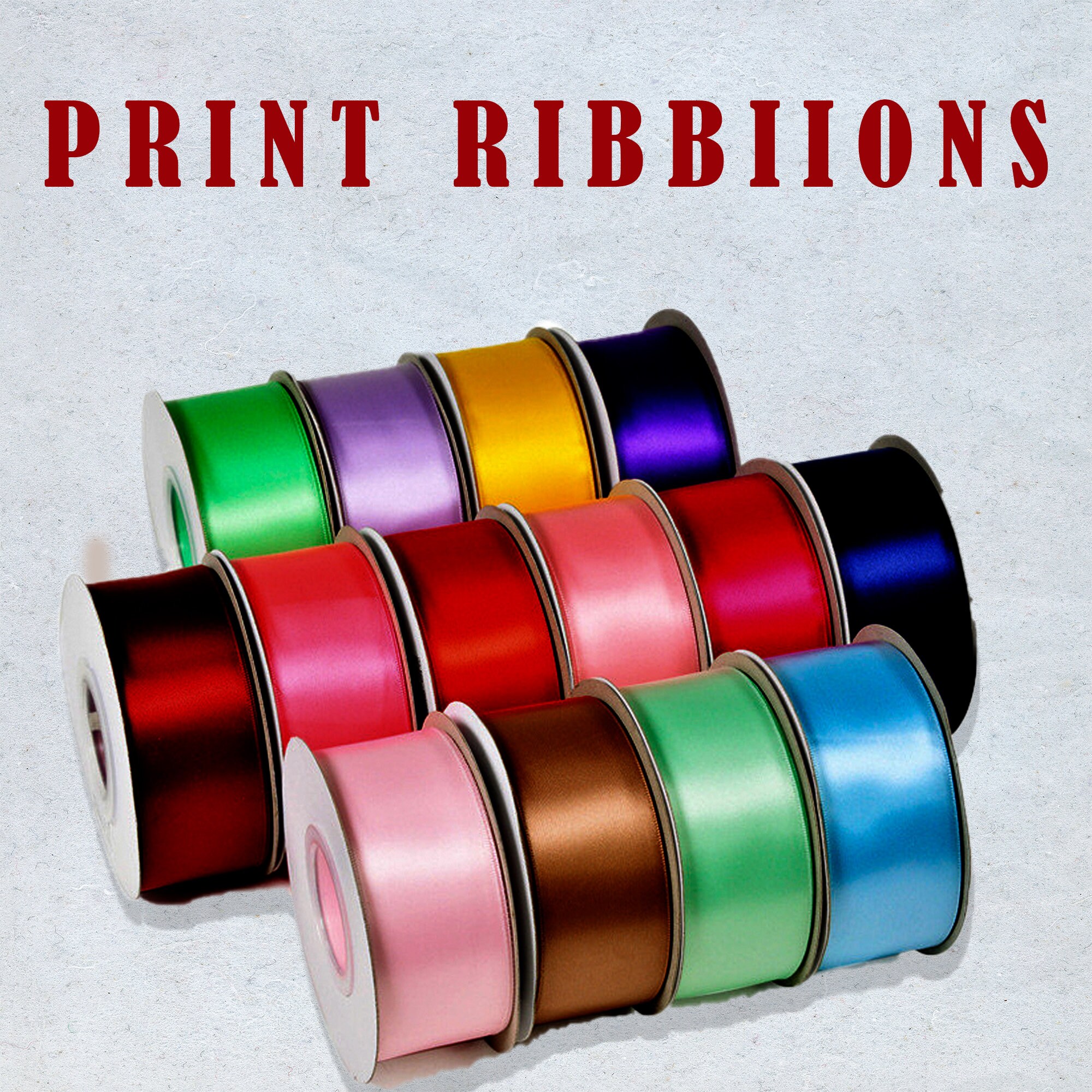 Custom Ribbon: Varied Sizes 1'', 1.5'', 2'' With Brand Logo Text High ...