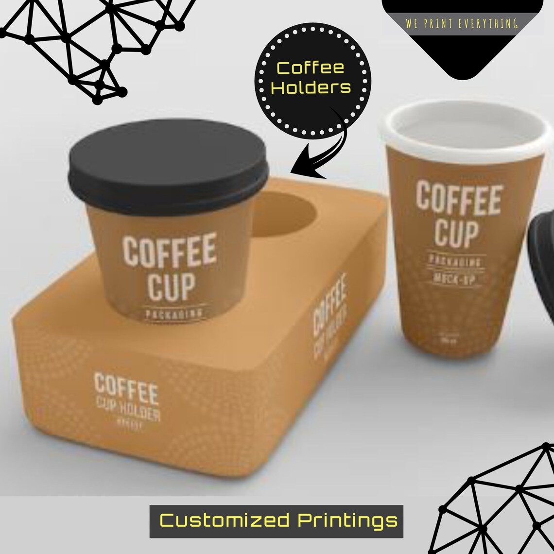 High-quality Cardboard Cup Carrier Tray Customized Printings for Drink ...
