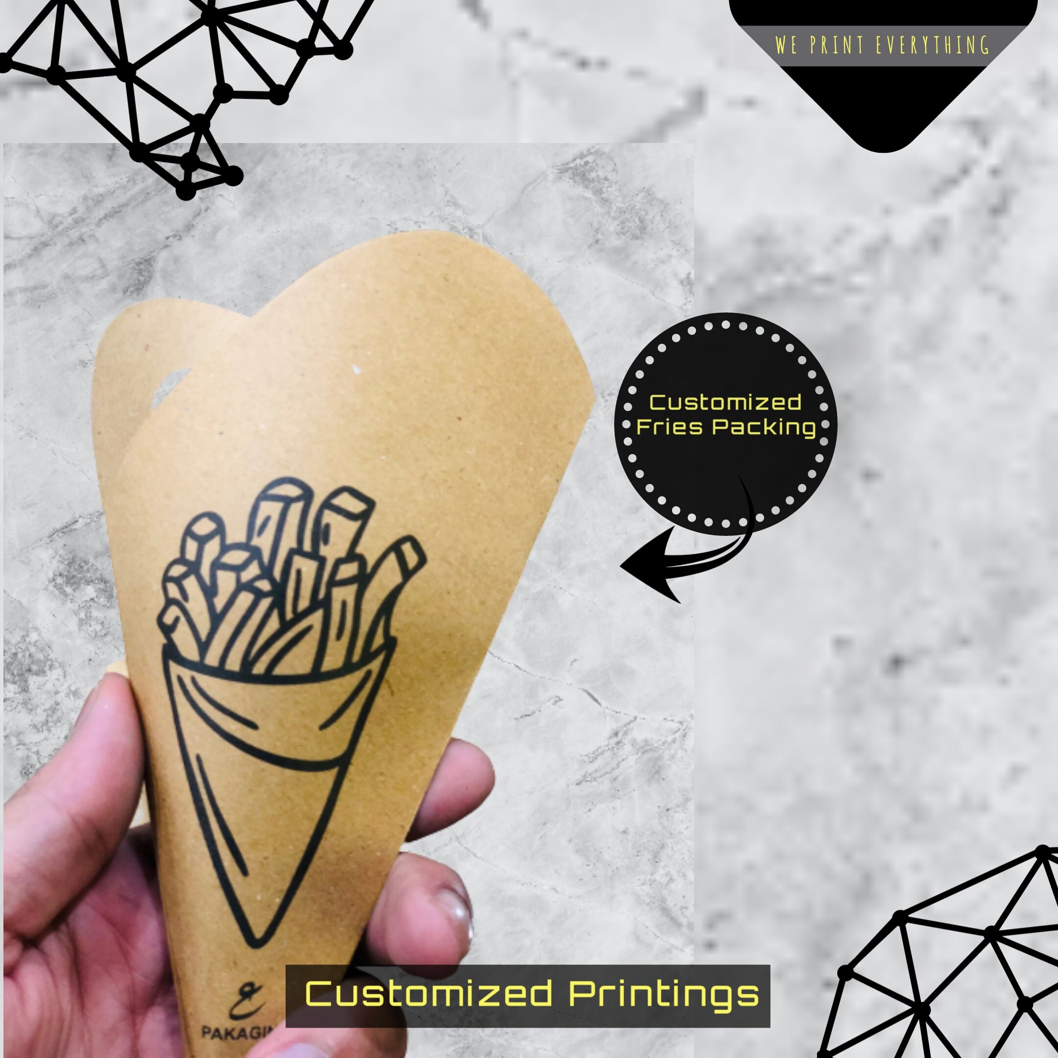 Food Grade Packaging Box With Custom Multicolor Printing for Fried ...