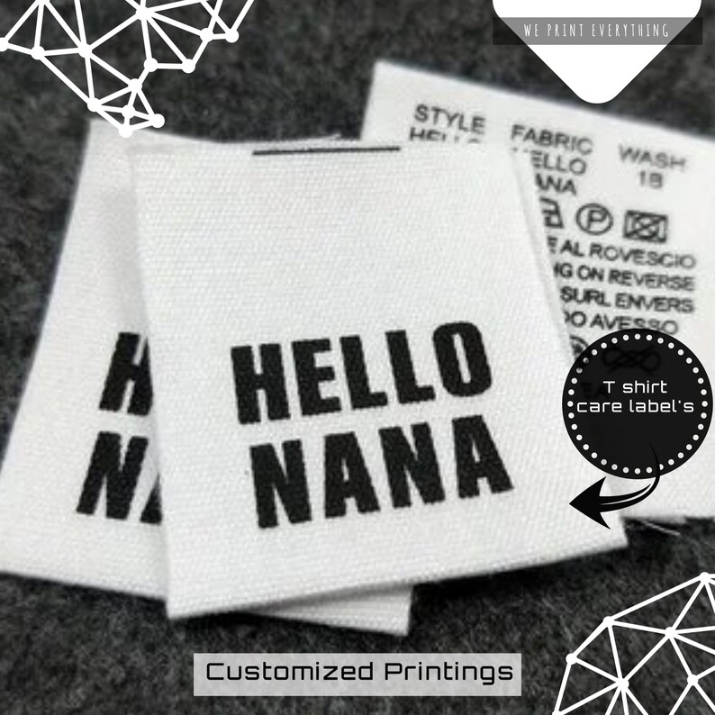 Custom Black Cotton Clothing Labels Personalized Sizes Available ...