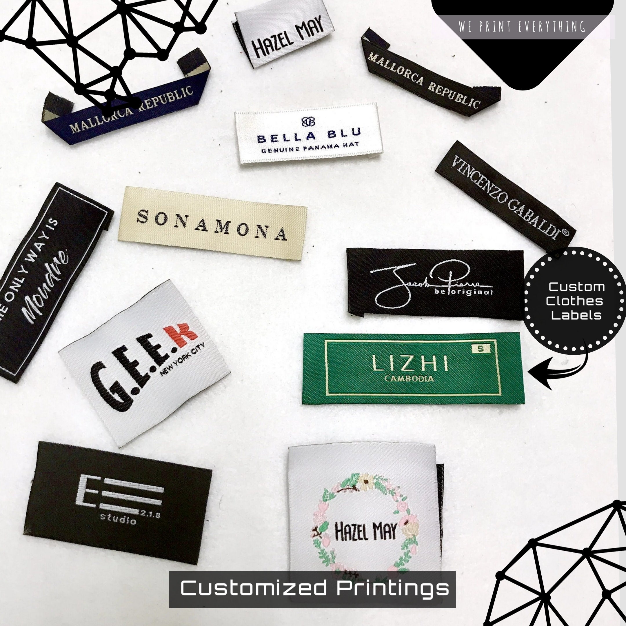 Customized Logo Labels for Garment Accessories Washable Bags Tags ...