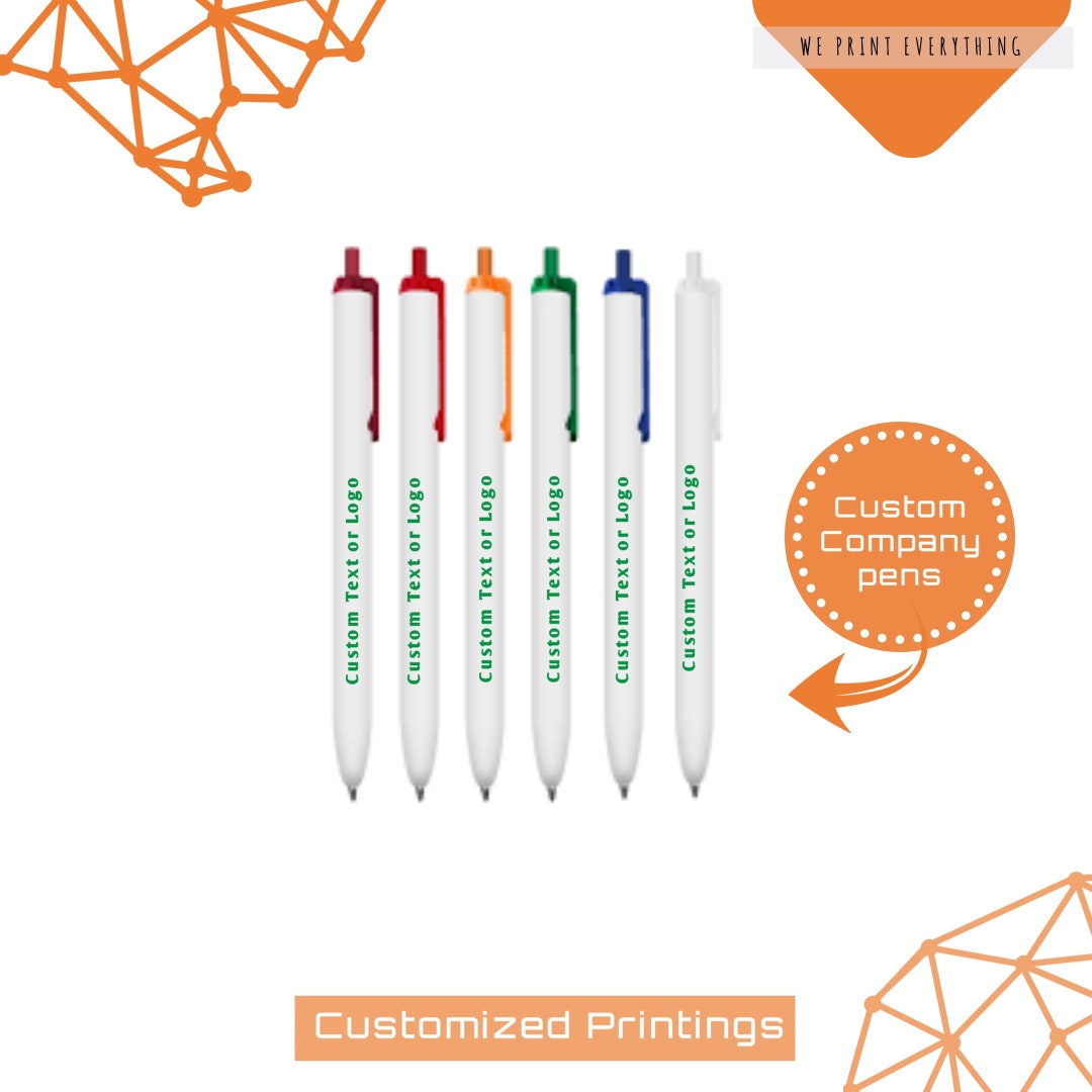 Customizable Multi-colored Text Logo Retractable Style Pens for Writing ...
